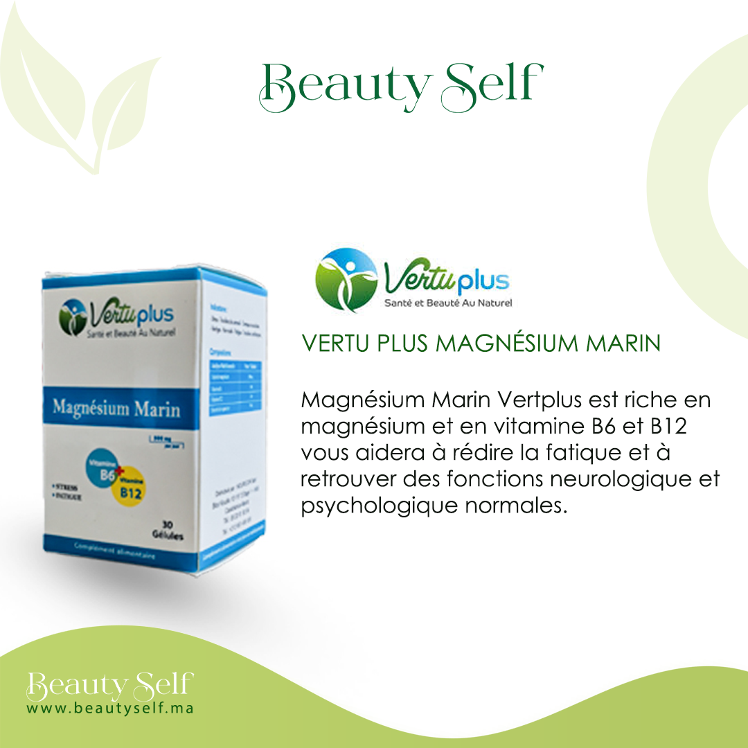 VERTU PLUS MAGNESIUM MARIN vitamine B6 vitamine B12 - BeautySelf